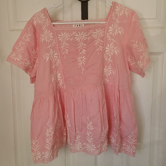 THML | Tops | 522 Thml Womans Elaina Top Size Xs Color Pink With White ...